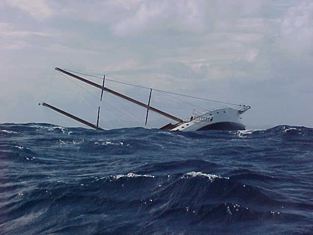Photos of David’s boat sinking | Author David Vann